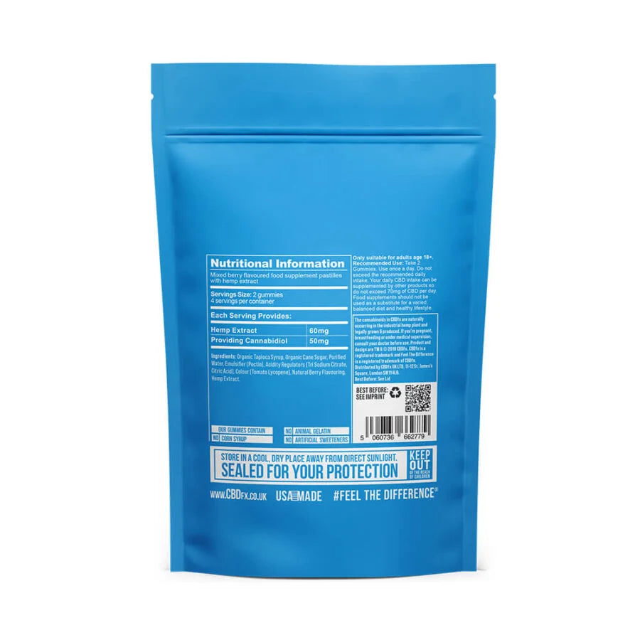 CBDfx The Original Mixed Berry CBD Vegan Gummies, 200 mg, 8 pcs ...